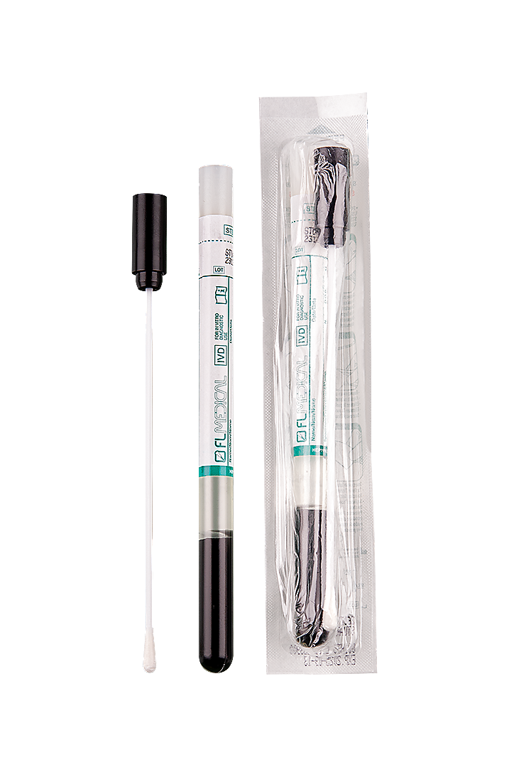 Swab plastic stick with rayon tip in polypropylene test tube 12x150 mm ...